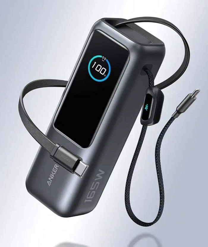 Anker Laptop Power Bank 25K mAh 165W, Built-In and Retractable Cables ...