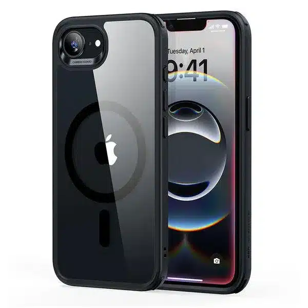 ESR HaloLock Classic Hybrid Case for iPhone 16e –Clear Black - gadgetkhor
